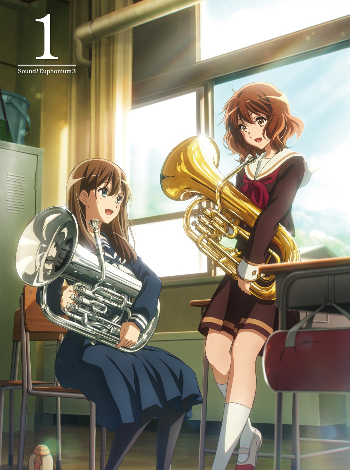 hibike! euphonium kuroe mayu oumae kumiko disc cover pantyhose seifuku tagme | #1176863 | yande.re